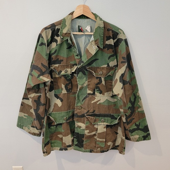 Vintage | Jackets & Coats | Vintage Saf T Bak Camo Military Style ...